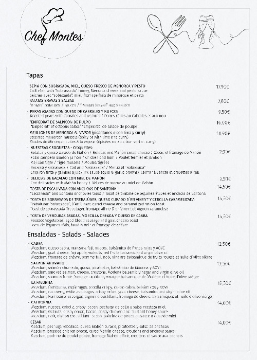 Carta :: Chef Montes